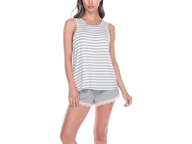 (取寄) レディース オール アメリカン ショーティ セット HONEYDEW women All American Shortie Set Ivory Stripe