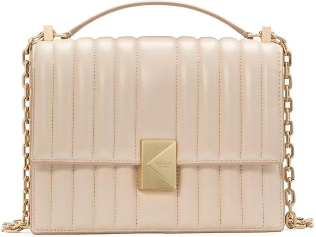 (取寄) ケイトスペード レディース デコ キルテッド レザー チェイン ショルダー Kate Spade New York women Kate Spade New York Deco Quilted Leather Chain Shoulder Milk Glass