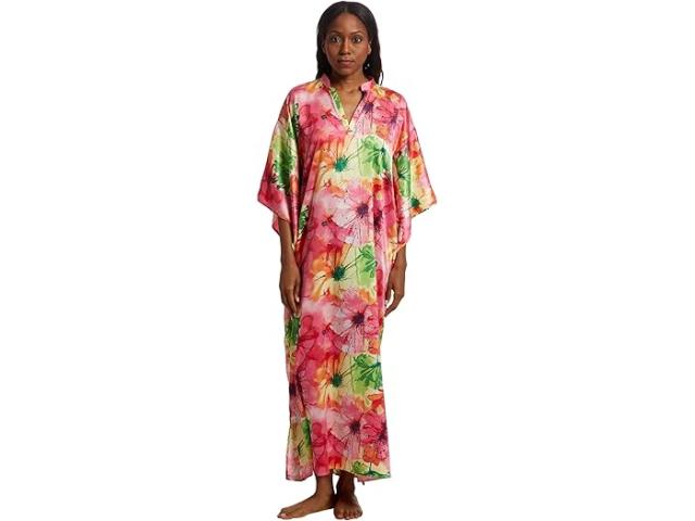 (取寄) N バイ ナトリ レディース ラディアンス サテン マンダリン バタフライ カフタン N by Natori women Radiance Satin Mandarin Butterfly Caftan Multi