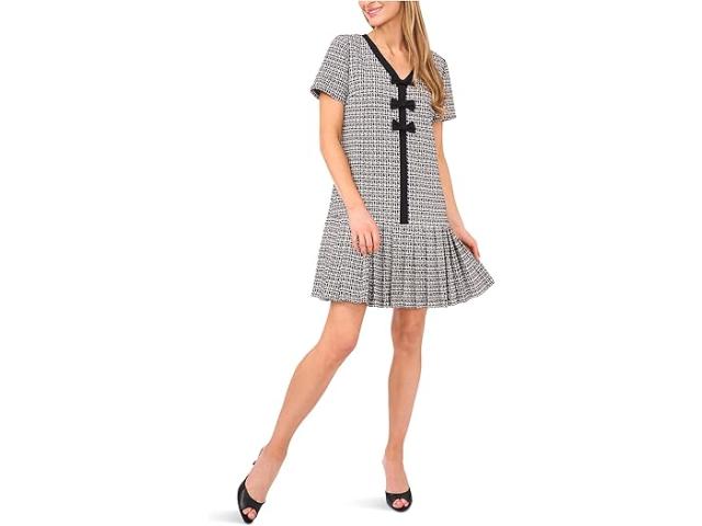 (取寄) シーシー レディース プリーツ ボックス コンボ ボウ ドレス CeCe women Pleated Box Combo Bow Dress Rich Black