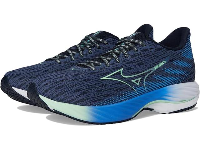 (取寄) ミズノ メンズ ウェーブ ライダー 28 Mizuno men Wave Rider 28 Vintage Indigo/Neo Mint