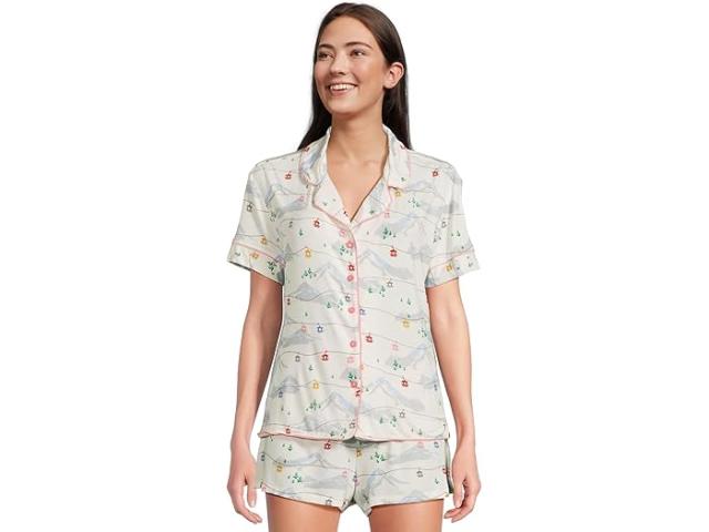 (取寄) レディース オール アメリカン ジャージ アンド レース ショーティ セット HONEYDEW women All American Jersey & Lace Shortie Set Ivory Gondolas