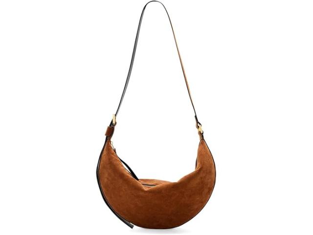 (取寄) オールセインツ レディース ハーフ ムーン スエード ショルダー AllSaints women Half Moon Suede Shoulder Cognac Brown