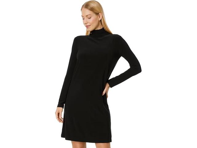 (取寄) ノーマ カマリ レディース ロング スリーブ タートルネック ドレス トゥ ニー Norma Kamali women Norma Kamali Long Sleeve Turtleneck Dress To Knee Black