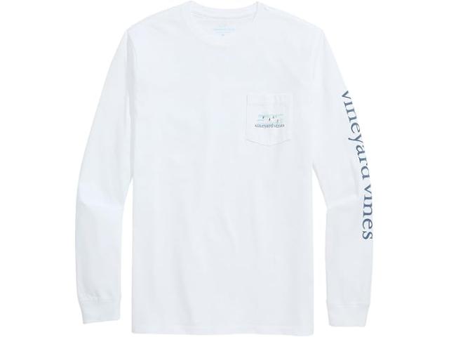 (取寄) ヴィンヤードヴァインズ メンズ ポンド パック ロング スリーブ ポケット ティー Vineyard Vines men Pond Puck Long Sleeve Pocket Tee White Cap