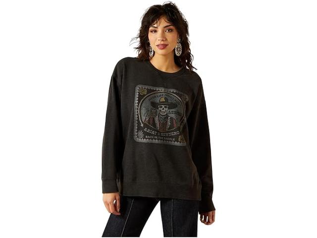 (取寄) アリアット レディース オーバーサイズ センデロ ウェン ライフ ギブズ ユー スウェットシャツ Ariat women Oversize Sendero When Life Gives You Agaves Sweatshirt Black Mineral Wash