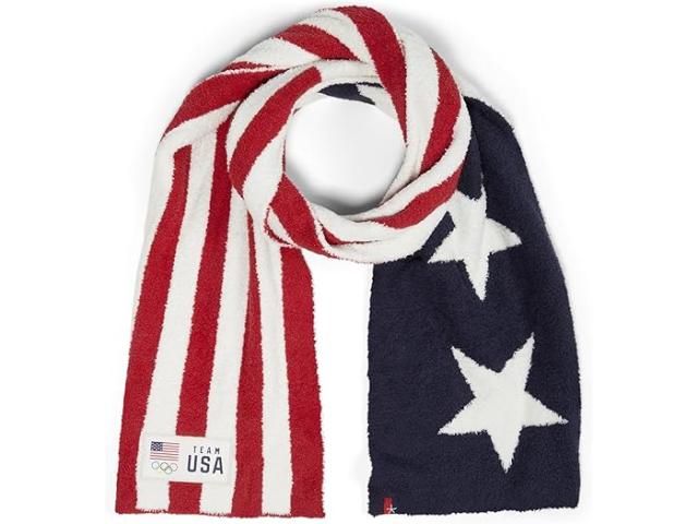 (取寄) ベアフットドリームス コージシック チーム USA スターズ アンド ストライプ スカーフ Barefoot Dreams CozyChic Team USA Stars and Stripes Scarf Indigo Multi
