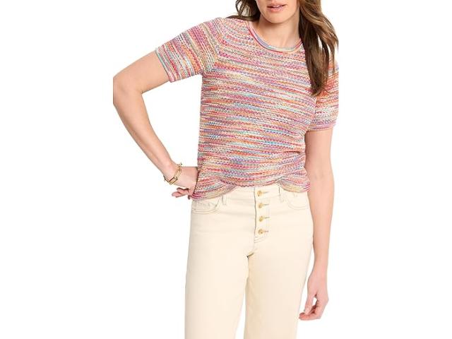 (取寄) ニックゾー レディース スペースダイ タック ステッチ セーター ティー NIC+ZOE women Spacedye Tuck Stitch Sweater Tee Pink Multi