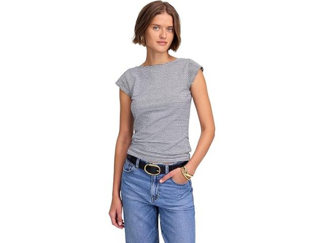 (取寄) メイドウェル レディース リファインド ロウ バック トップ ギンガム Madewell women Refined Low Back Top Gingham Jet Black