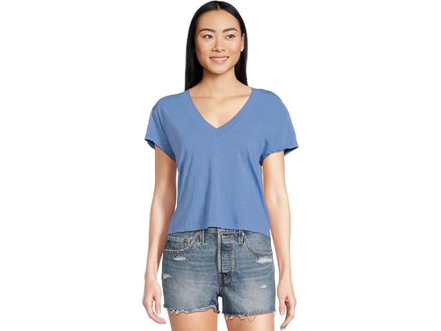 (取寄) マイケル スターズ レディース ハーラン クロップド V-ネック ティー Michael Stars women Harlan Cropped V-neck Tee Ocean