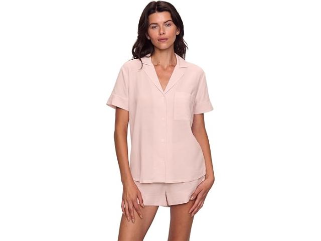 (取寄) エバージェイ レディース ノーティコ ショーティ パジャマ セット Eberjey women Nautico Shortie Pajama Set Feeder Stripes Pale Mauve/White