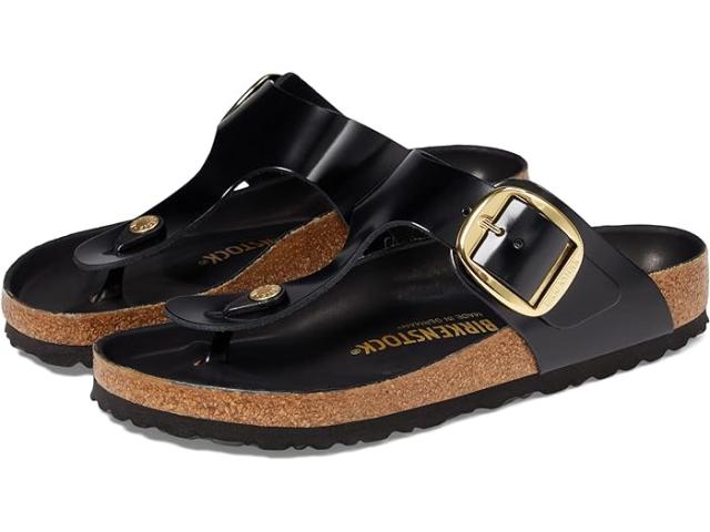 (取寄) ビルケンシュトック レディース ギゼ ビッグ バックル ハイ シャイン Birkenstock women Birkenstock Gizeh Big Buckle High Shine High Shine Black Leather