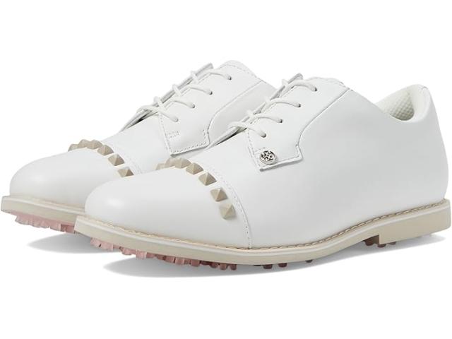 (取寄) ジーフォア レディース ギャリバン ペブル レザー スタッズ キャップ トゥ ゴルフ シューズ GFORE women Gallivanter Pebble Leather Stud Cap Toe Golf Shoes Stone