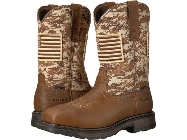(取寄) アリアット メンズ ワークホッグ パトリオット スティール トゥ Ariat men Workhog Patriot Steel Toe Earth/Sand Camo Print