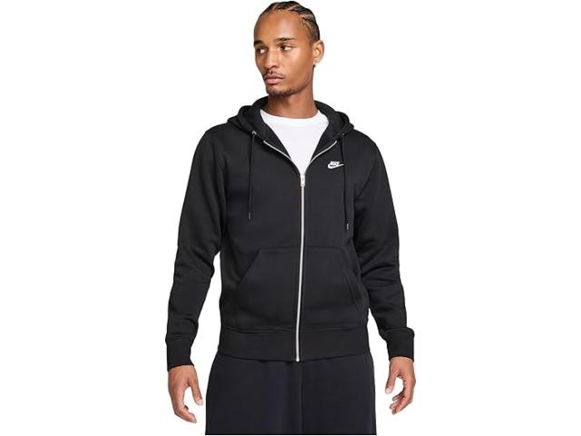 (取寄) ナイキ メンズ クラブ フル-ジップ フリース ブーディ Nike men Club Full-zip Fleece Hoodie Black/Black/White