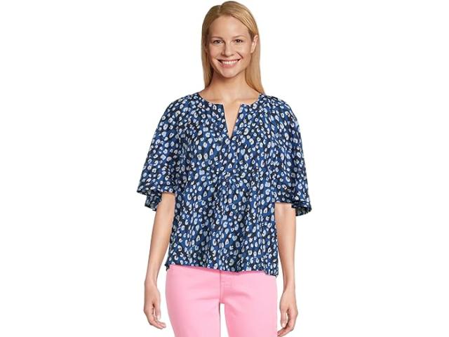 (取寄) リリー ピュリッツァー レディース ウィルマー ショート スリーブ トップ Lilly Pulitzer women Wilmer Short Sleeve Top Starlight Navy Youre An Animal