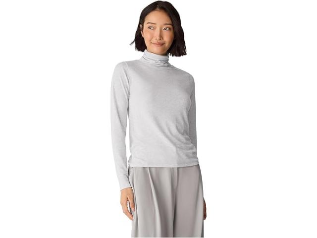 (取寄) アイリーン フィッシャー レディース メランジュ シーア ニット タートル ネック トップ Eileen Fisher women Melange Sheer Knit Turtle Neck Top Nimbus
