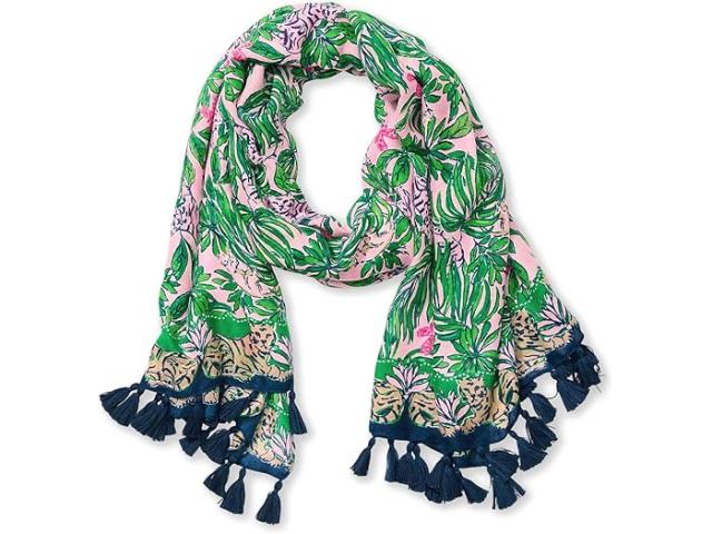 (取寄) リリー ピュリッツァー レディース リゾート スカーフ Lilly Pulitzer women Resort Scarf Conch Shell Pink Roaring With Joy Engineered