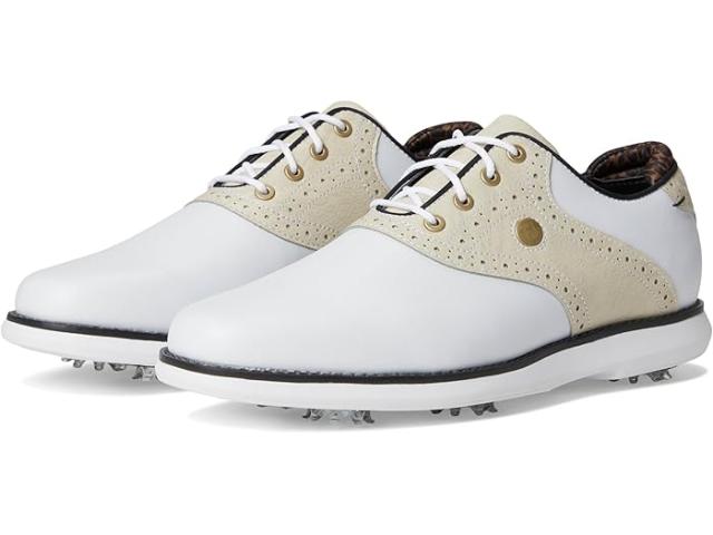 (取寄) フットジョイ レディース トラディションズ ゴルフ シューズ- プリビアス シーズン FootJoy women Traditions Golf Shoes- Previous Season White/Tan/Black