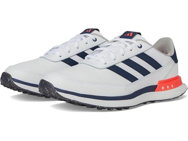 (取寄) アディダス ゴルフ メンズ S2G 24 レザー スパイクレス ゴルフ シューズ adidas Golf men S2G 24 Leather Spikeless Golf Shoes Footwear White/Collegiate Navy/Lucid Red