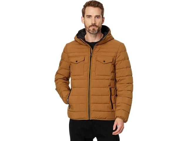 (取寄) リーバイス メンズ ストレッチ ツー-ポケット キルテッド ジャケット Levi's men Stretch Two-Pocket Quilted Jacket Brown