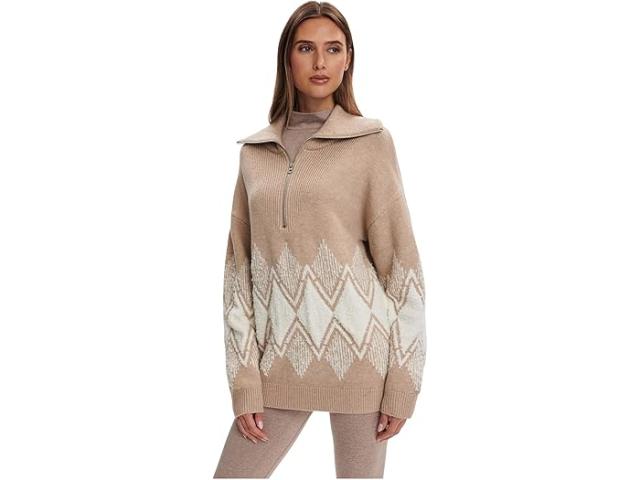 (取寄) バーリー レディース ベティ ジャカード 1/2 ジップ Varley women Betty Jacquard 1/2 Zip Light Taupe