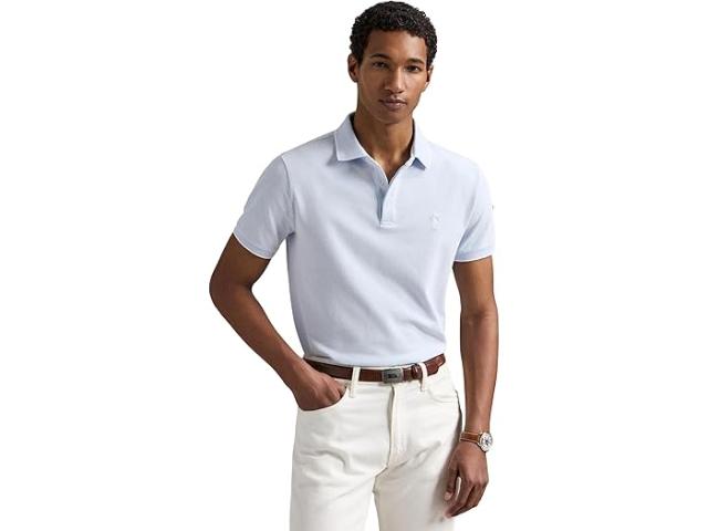 (取寄) ラルフローレン メンズ クラシック ストレッチ オックスフォード メッシュ ポロ シャツ Polo Ralph Lauren men Classic Stretch Oxford Mesh Polo Shirt Office Blue/White