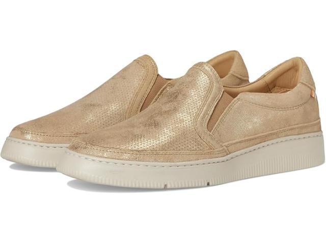 (取寄) サミュエル ハバード レディース フェザーライト ラグナ スリッポン Samuel Hubbard women Featherlight Laguna Slip-On Micro-Perforation Gold llic Suede