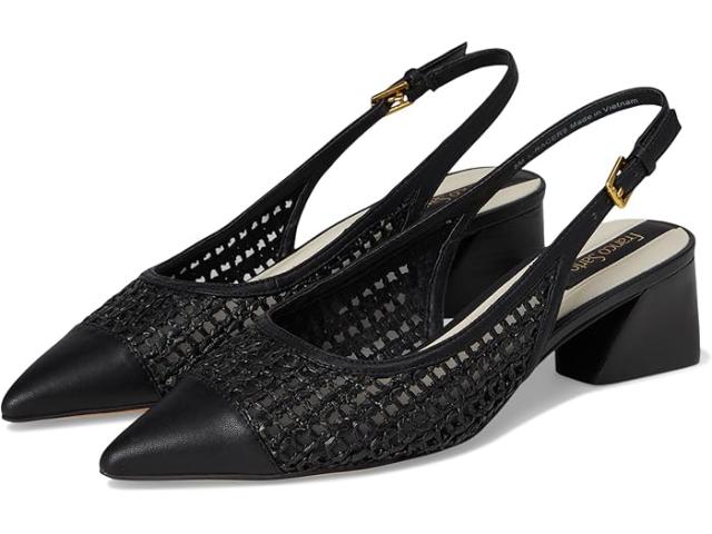 (取寄) フランコ サルト レディース スリングバック シューズ Franco Sarto women Racer9 Slingback Shoes Black Faux Leather Weave