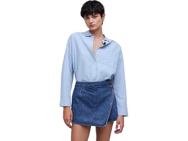 (取寄) メイドウェル レディース ラップ ミクロ ミニ スカート イン ウォッシュ Madewell women Wrap Micro Mini Skirt In Haworth Wash Haworth Wash