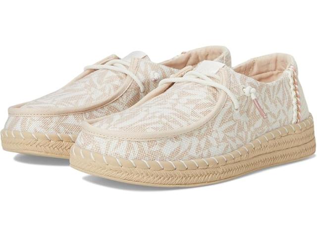 (取寄) ヘイ デュード レディース ウェンディ エスパドリーユ レトロ パーム Hey Dude women Wendy Espadrille Retro Palm Pale Pink/White