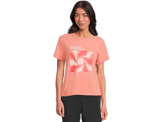 (取寄) コロンビア レディース サン トレック グラフィック ショート スリーブ 3 Columbia women Sun Trek Graphic Short Sleeve III Alpenglow/Wavy Rays
