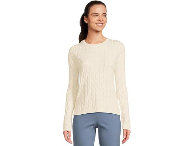 (取寄) エリオット ローレン レディース エイブル ケーブル - ロング スリーブ クルー ネック ケーブル セーター Elliott Lauren women Able Cable - Long Sleeve Crew Neck Cable Sweater Chalk