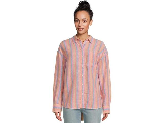 (取寄) ファリティ レディース ラグナ リネン リラックスド-フィット シャツ Faherty women Laguna Linen Relaxed Shirt Cabana Multi Stripe