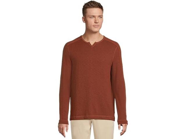 (取寄) ジョンストン&マーフィー メンズ スプリットネック プルオーバー Johnston & Murphy men Split-neck Pullover Orange