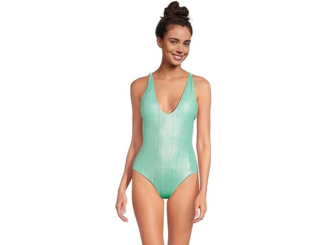 (取寄) ベッカ レディース テクスチャー ノッテッド ワン ピース BECCA women Oragami Textured Knotted One Piece Aqua Sea