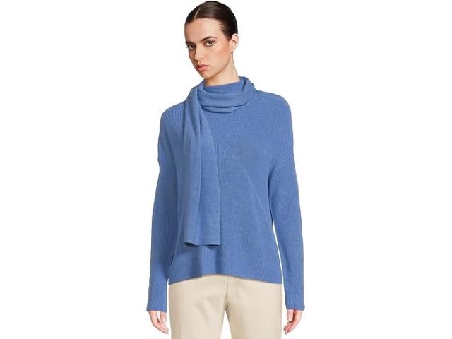 (取寄) エリオット ローレン レディース イッツ ア ラップ - ロング スリーブ リラックス セーター ウィズ アタッチド スカーフ Elliott Lauren women It's a Wrap - Long Sleeve Relax Sweater with attached Scarf Sky