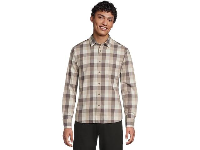 (取寄) アンタックイット メンズ ロング スリーブ グリーンワールド フランネル シャツ UNTUCKit men Long Sleeve Greenwald Flannel Shirt Brown