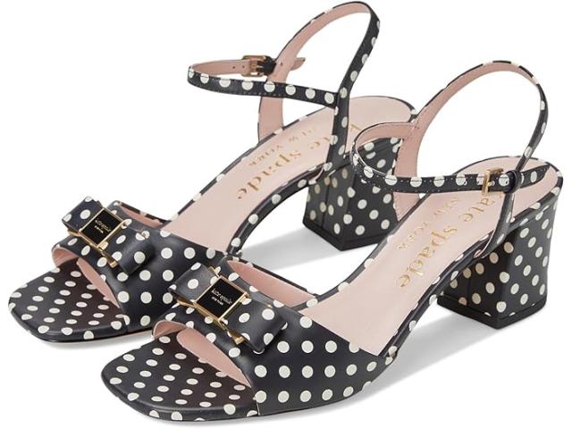 (取寄) ケイトスペード レディース ボウディー ブロック ヒール サンダル Kate Spade New York women Bowdie Block Heel Sandal Black/Cream