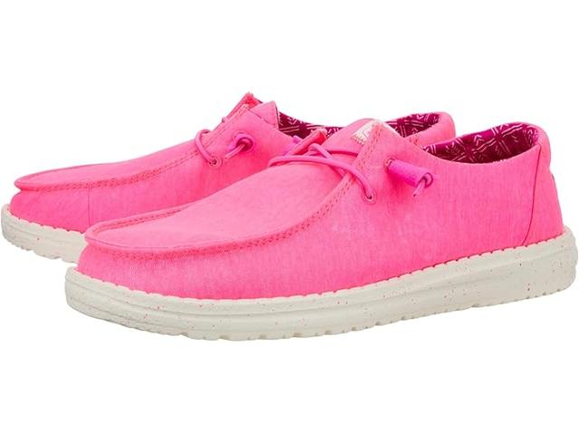 (取寄) ヘイ デュード レディース ウェンディ ストレッチ キャンバス Hey Dude women Wendy Stretch Canvas Neon Pink