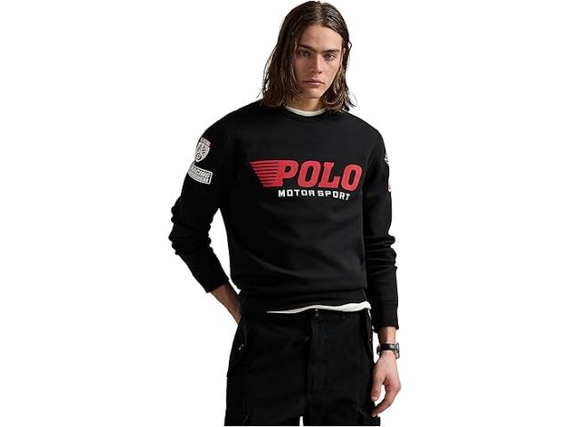 (取寄) ラルフローレン メンズ ダブルニット グラフィック スウェットシャツ Polo Ralph Lauren men Double-knit Graphic Sweatshirt Polo Black