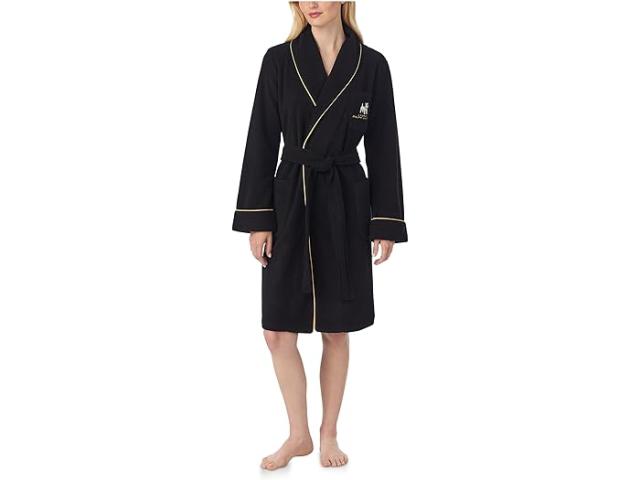 (取寄) ローレン ラルフローレン レディース リサイクル ポリエステル ダルトン ショート フリース ローブ Lauren Ralph Lauren women Recycled Polyester Dalton Short Fleece Robe Black