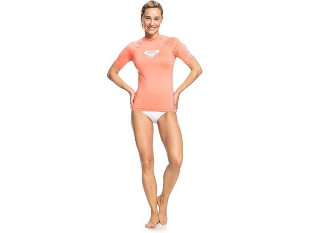 (取寄) ロキシー レディース ホール ハーティッド ショート スリーブ ラッシュガード Roxy women Whole Hearted Short Sleeve Rashguard Fusion Coral