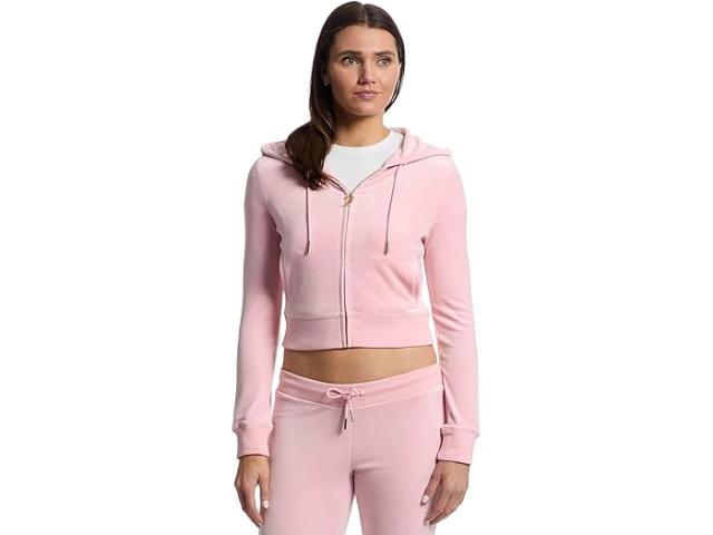 (取寄) ジューシークチュール レディース ソリッド クラシック ジューシー ブーディ ウィズ バック ブリング Juicy Couture women Solid Classic Juicy Hoodie With Back Bling Whisper Pink