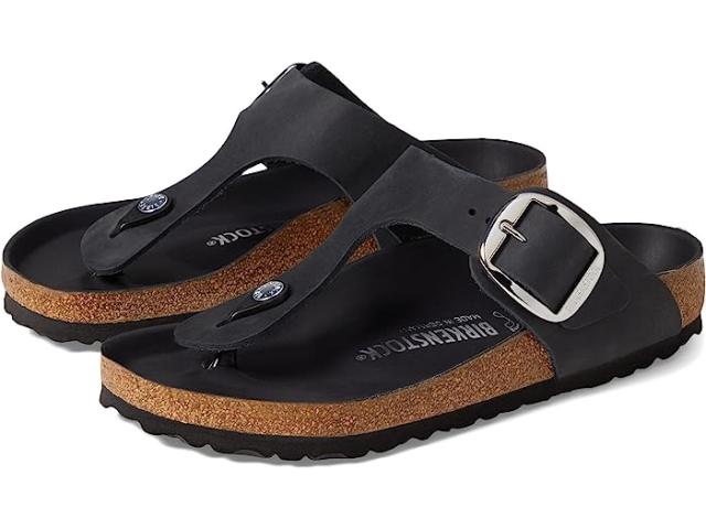 (取寄) ビルケンシュトック レディース ギゼ ビッグ バックル - オイルド レザー Birkenstock women Birkenstock Gizeh Big Buckle - Oiled Leather Black