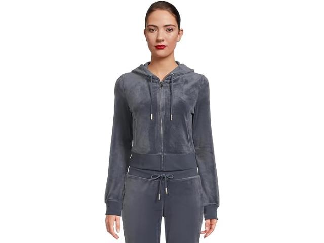 (取寄) ジューシークチュール レディース ソリッド クラシック ジューシー ブーディ ウィズ バック ブリング Juicy Couture women Solid Classic Juicy Hoodie With Back Bling Vintage Indigo