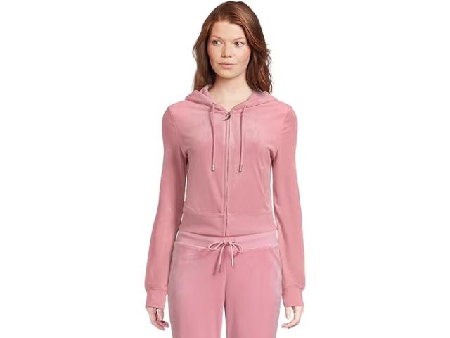 (取寄) ジューシークチュール レディース ソリッド クラシック ジューシー ブーディ ウィズ バック ブリング Juicy Couture women Solid Classic Juicy Hoodie With Back Bling Rose