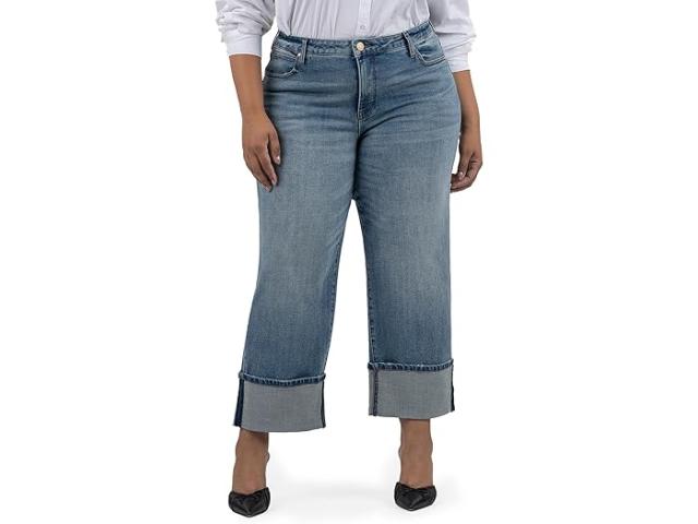 (取寄) カット フロム ザ クロス レディース プラス サイズ シエナ ハイ ライズ ワイド アップ 5 KUT from the Kloth women Plus Size Sienna High Rise Wide Leg-Roll Up 5