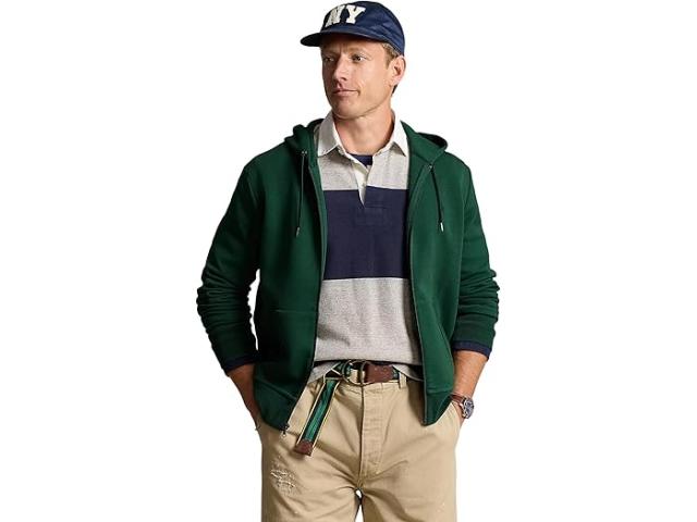 (取寄) ラルフローレン メンズ ダブル ニット フル ジップ ブーディ Polo Ralph Lauren men Double Knit Full Zip Hoodie Vintage Pine