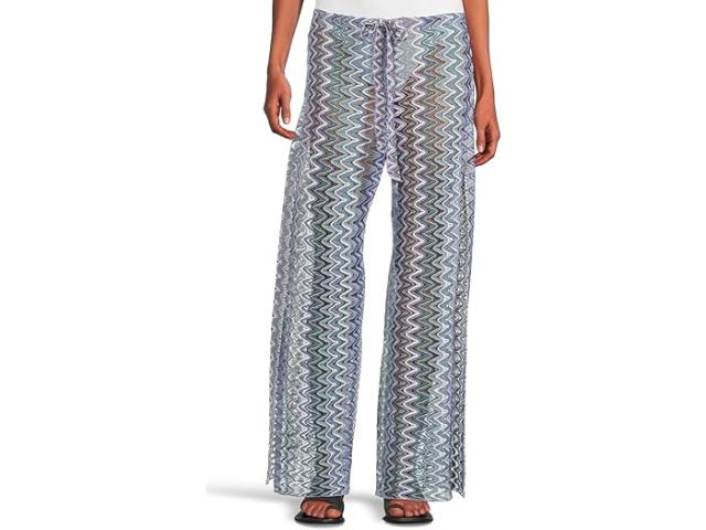 (取寄) ベッカ レディース サンダウン クローシェ スプリット レッグ パンツ BECCA women Sundown Crochet Split Leg Pants Aqua Sea Multi